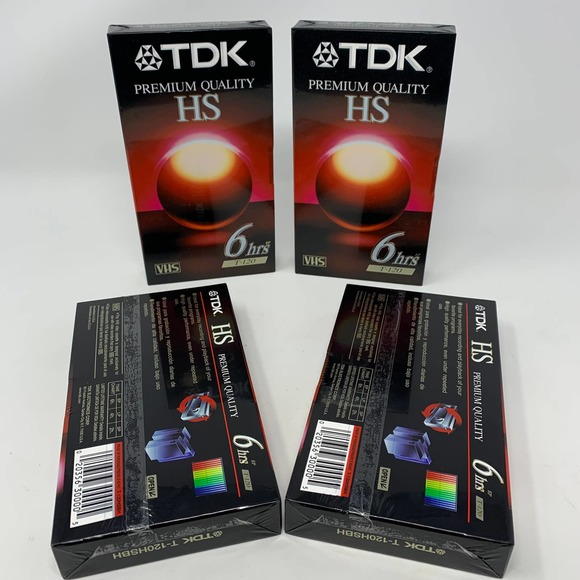 TDK | Media | Lot Of 4 Tdk Premium Quality New And Sealed Hs 6 Hours T2 Blank Vhs Tapes | Poshmark